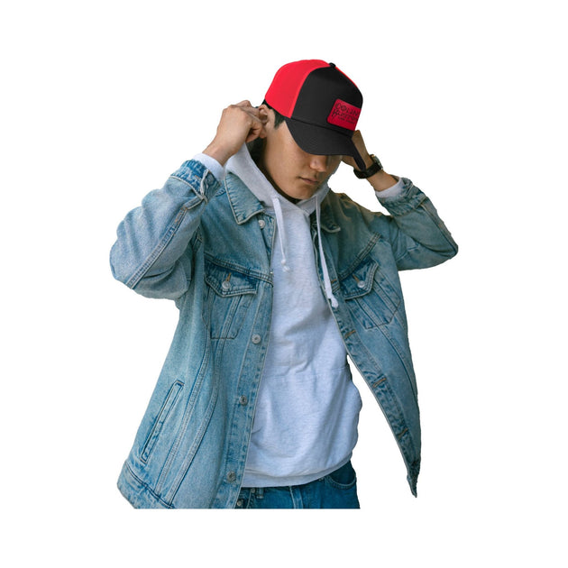 Count's Kustoms Classic LOGO Patch Flat Bill Trucker Hat Red Mesh ...